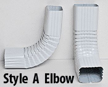 White Near 90 Degree Downspout Elbow, Style A, 2x3 for Rain Gutter ...