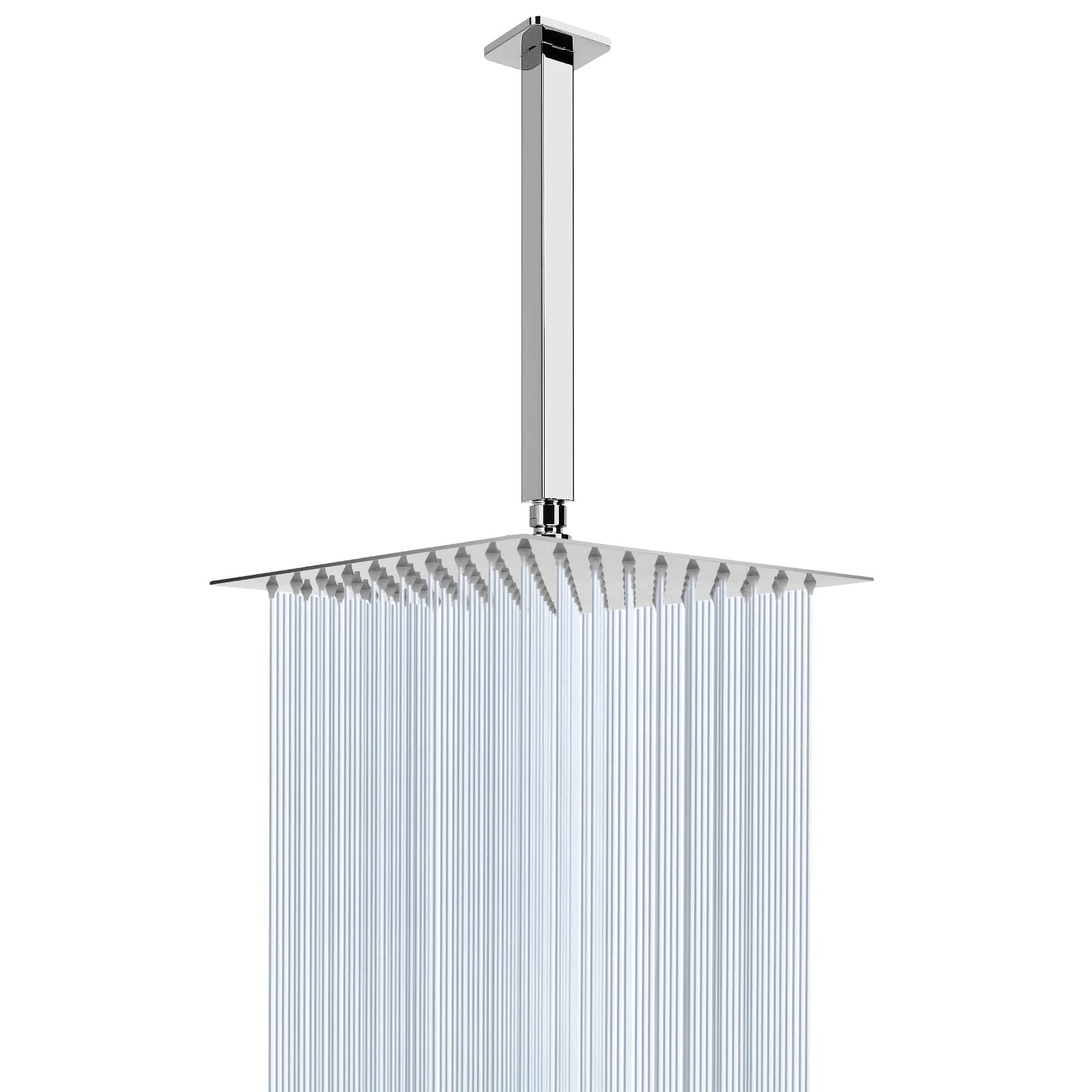 NearMoon Rain Shower Head With Shower Arm, Ceiling Mount Square Shower, Stainless Steel Ceiling ...