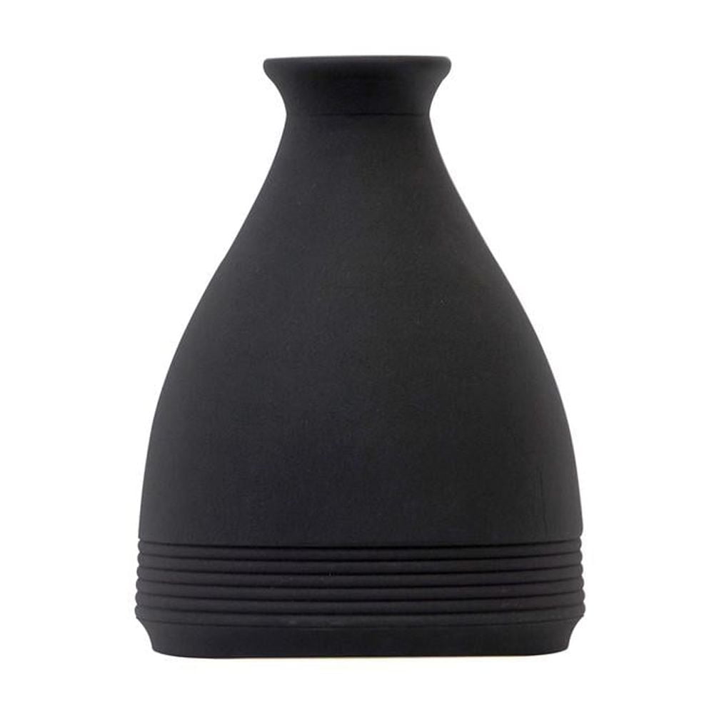 Nearly Natural 10in. Cone Stone Vase Black Matte - Walmart.com