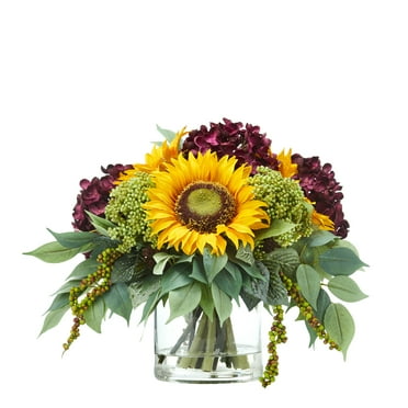 Nearly Natural Lily Centerpiece Artificial Floral Arrangement - Walmart.com