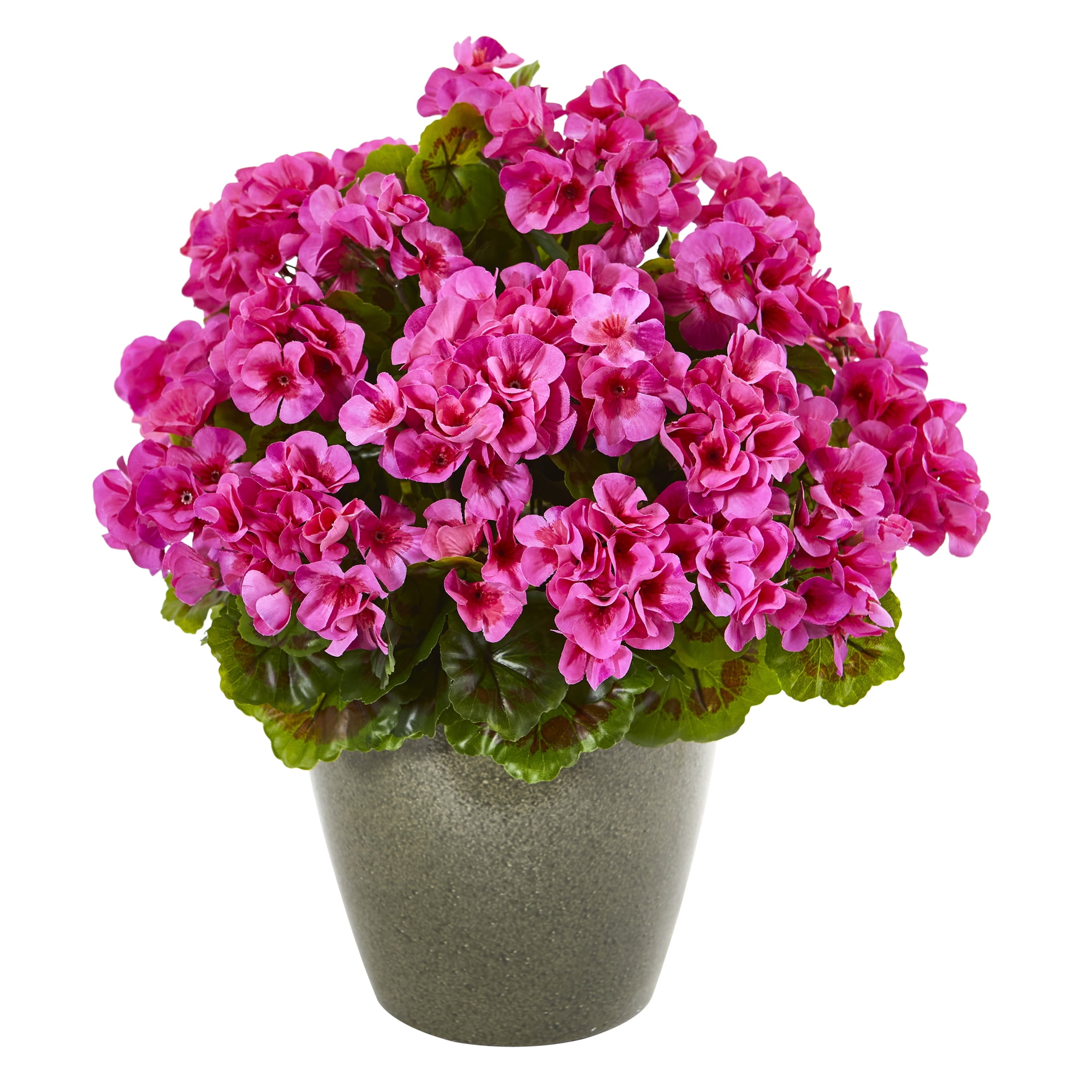 Nearly Natural 17" Plastic and Polyester Geranium Artificial Plant UV ...