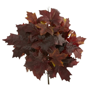 Nearly Natural Plastic Maple Leaf Artificial Autumn Wreath, with ...