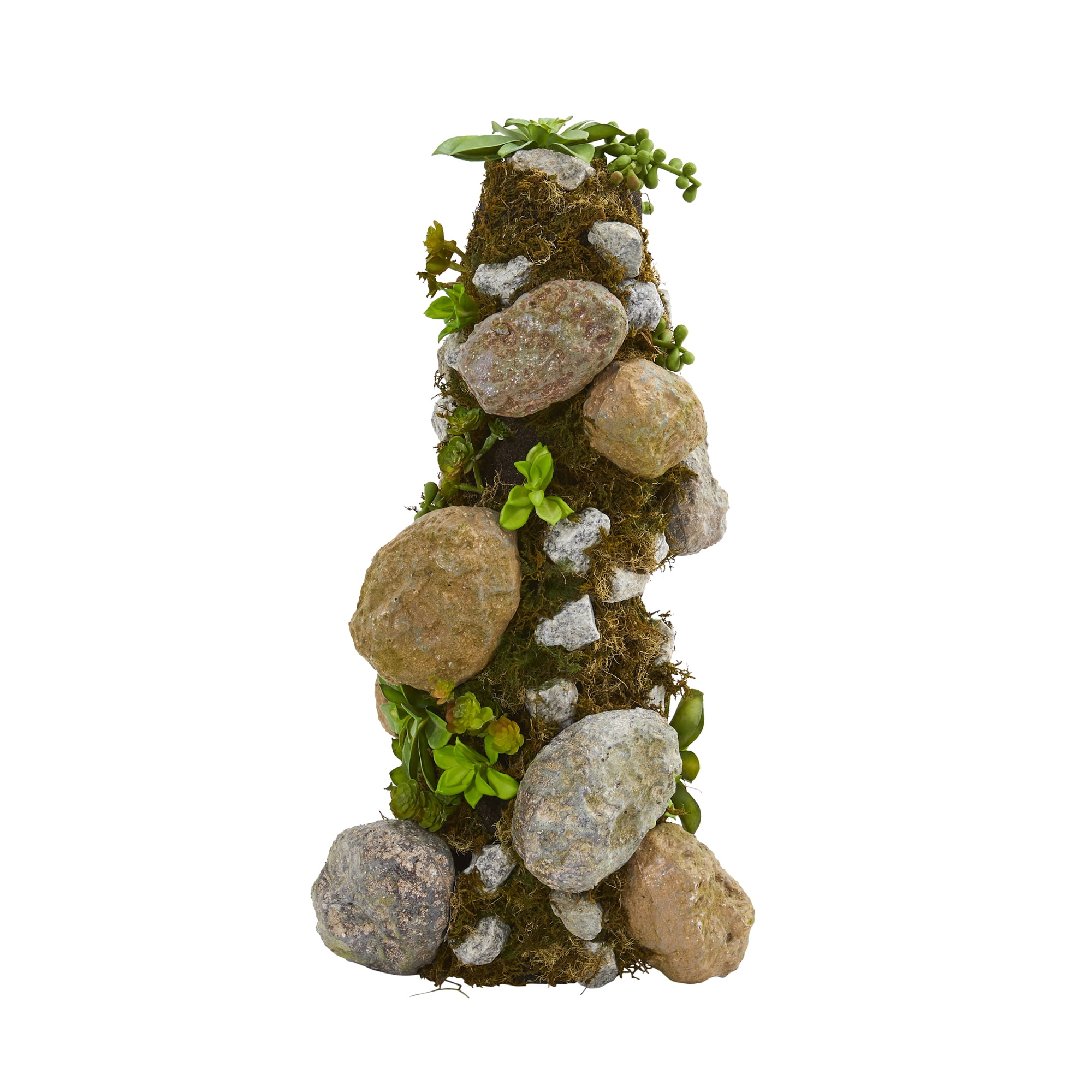 Nearly Natural 18in. Succulent Rock Column - Walmart.com