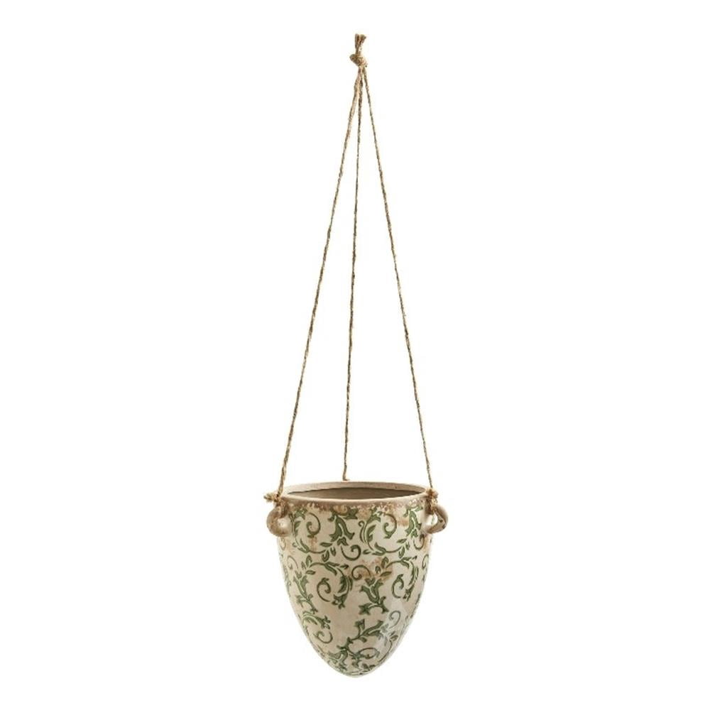 Nearly Natural 2' Green Tuscan Hanging Ceramic Scroll Planter - Walmart.com