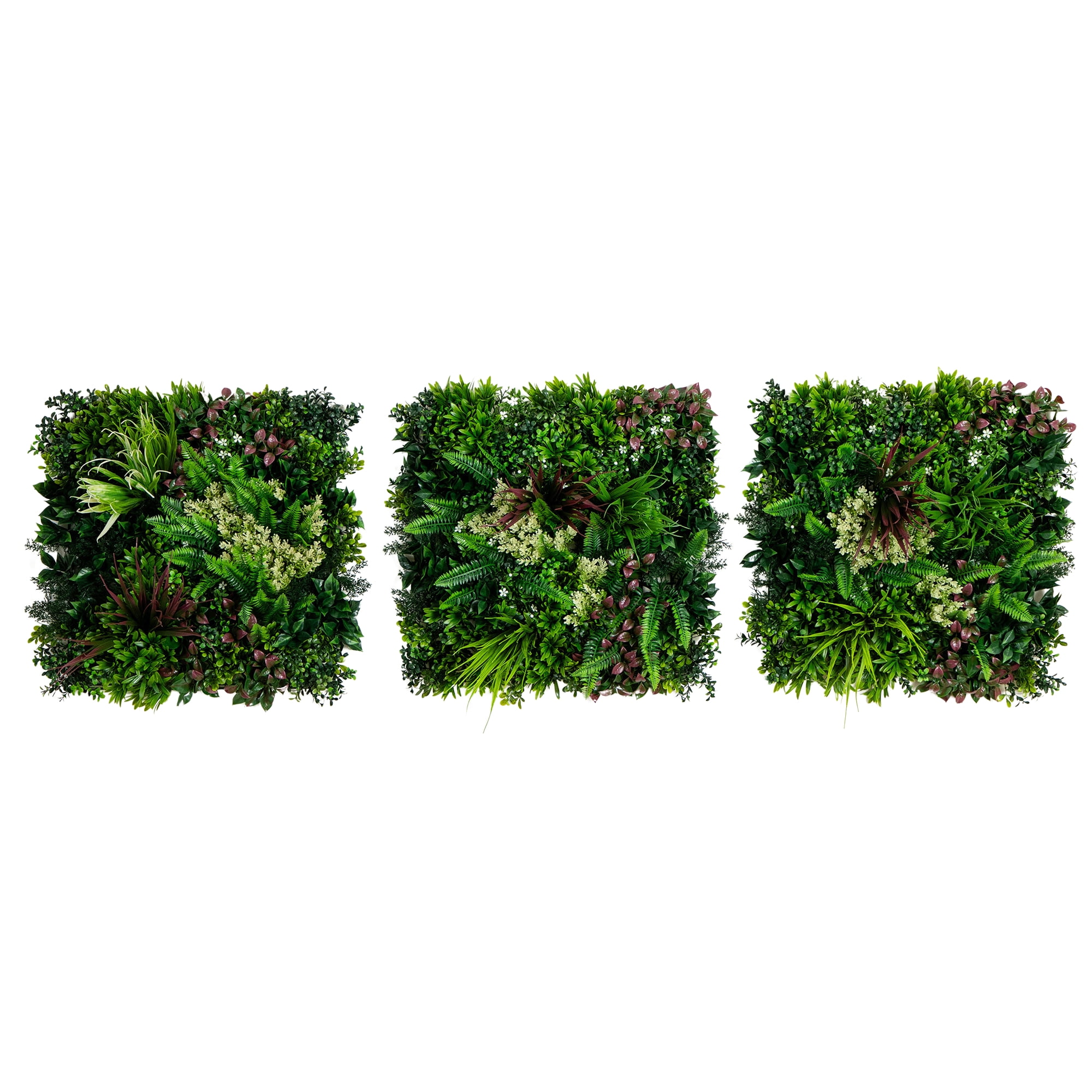 Nearly Natural 20in UV Resistant Corfu Island Faux Greenery Wall Panels ...
