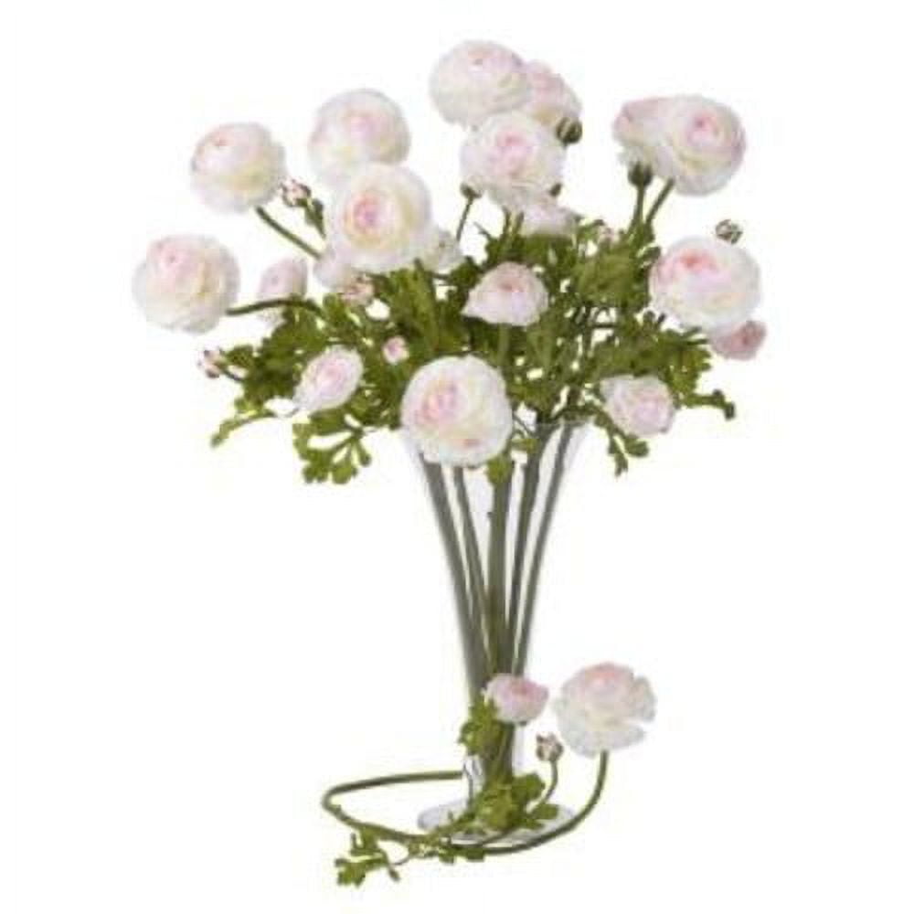 Nearly Natural 23" Ranunculus Stem, White/Pink, 12pc - Walmart.com