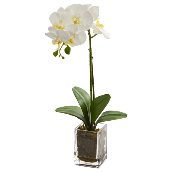 Nearly Natural 24" Orchid Phalaenopsis Artificial Flower Arrangement in ...