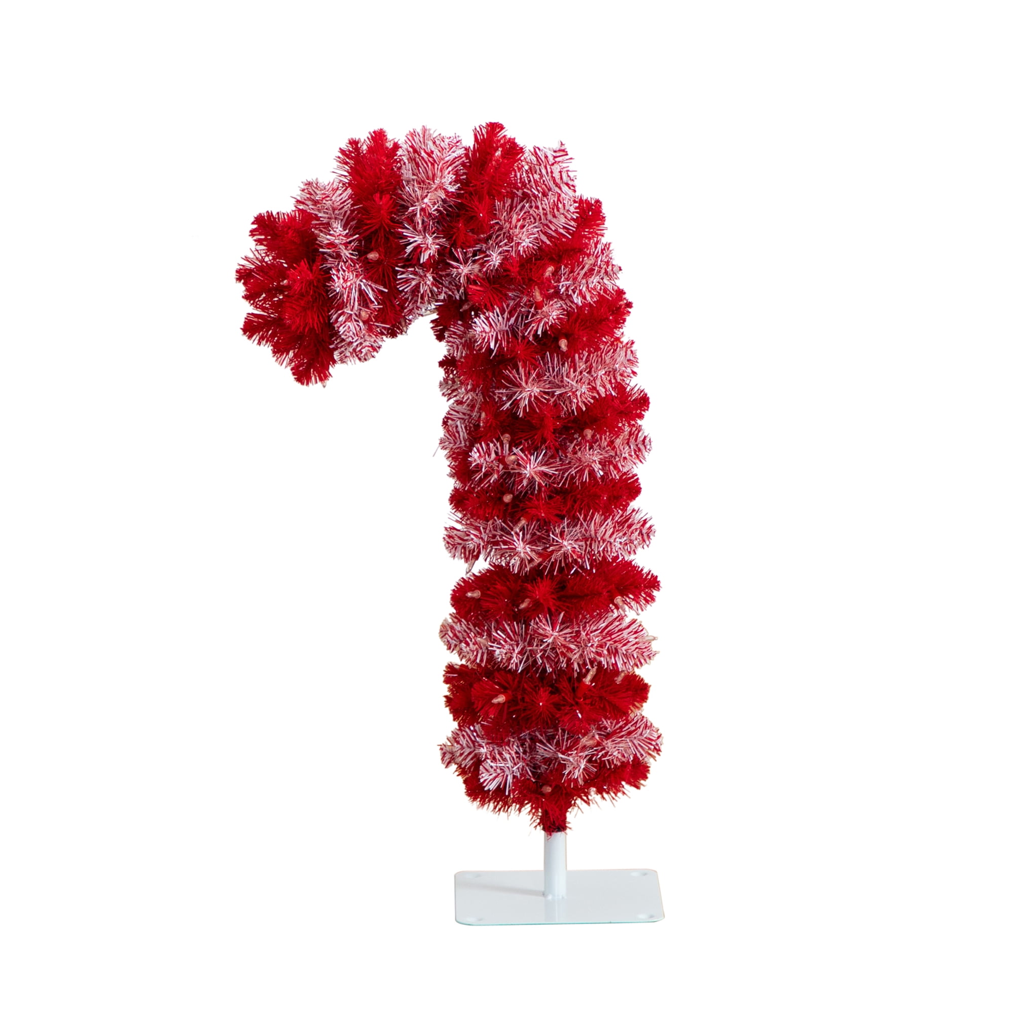 Nearly Natural 30in. Pre-Lit Artificial Candy Cane Christmas Tree with ...