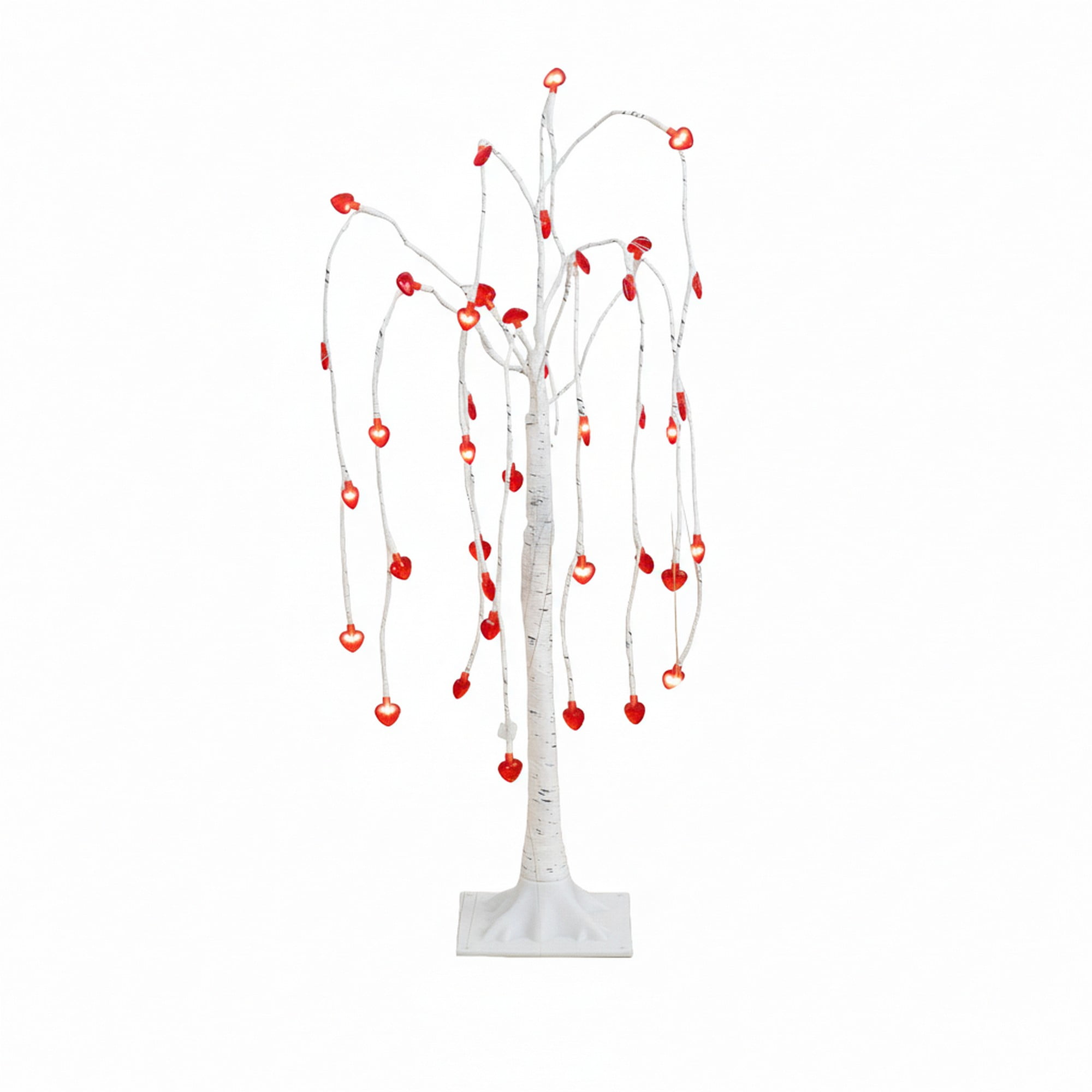 Nearly Natural 3ft. Pre-Lit Artificial Valentine's Day Willow Tree with ...