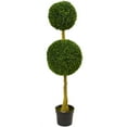 Nearly Natural 4.5' Double Boxwood Artificial Topiary Tree, UV ...