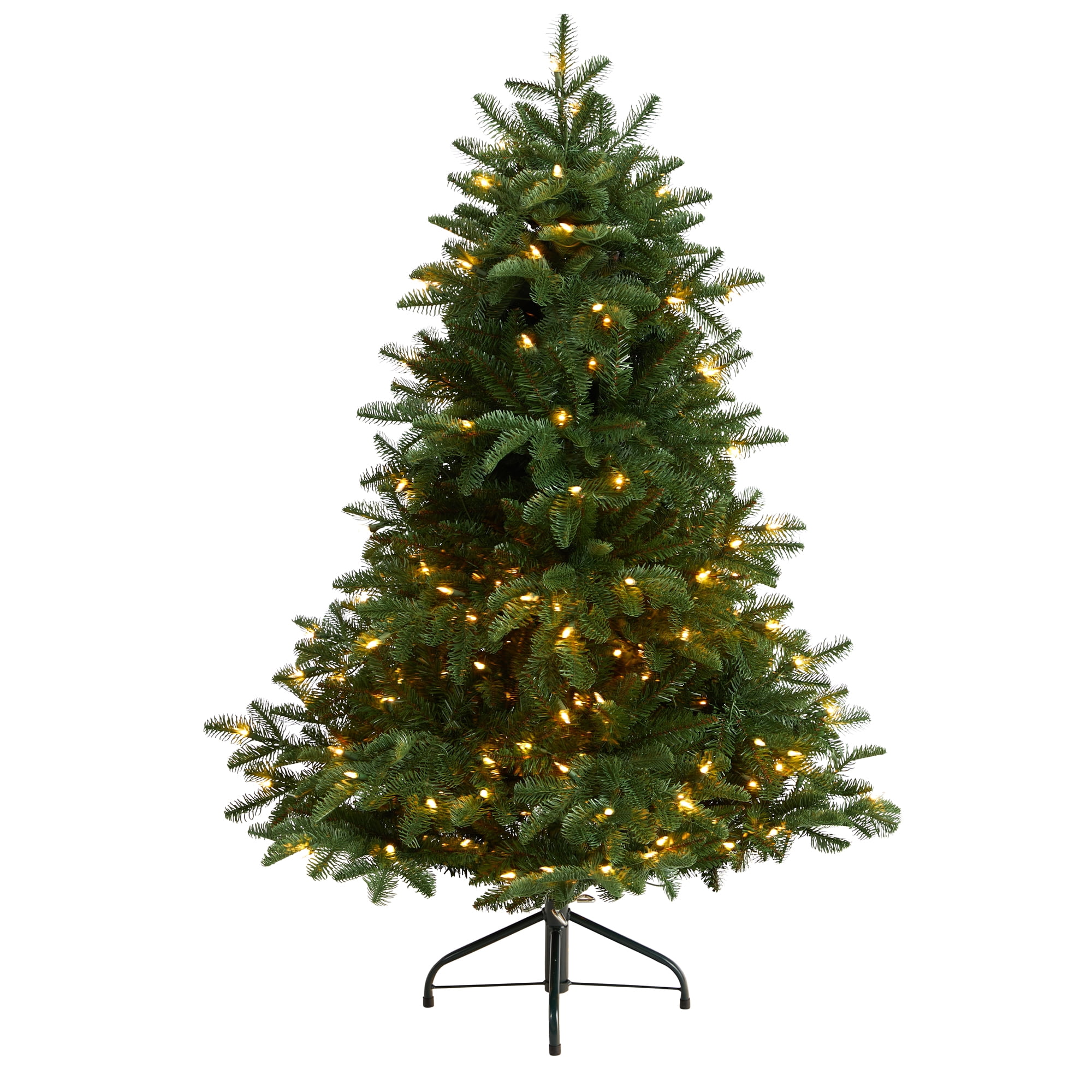 Nearly Natural Spruce 4ft Artificial Christmas Tree Pre-lit 200 Warm ...