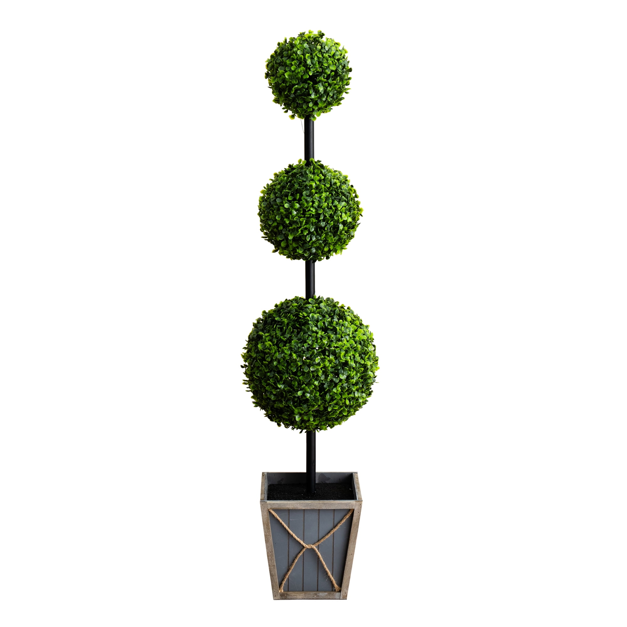 Nearly Natural 45in. UV Resistant Artificial Triple Ball Boxwood ...