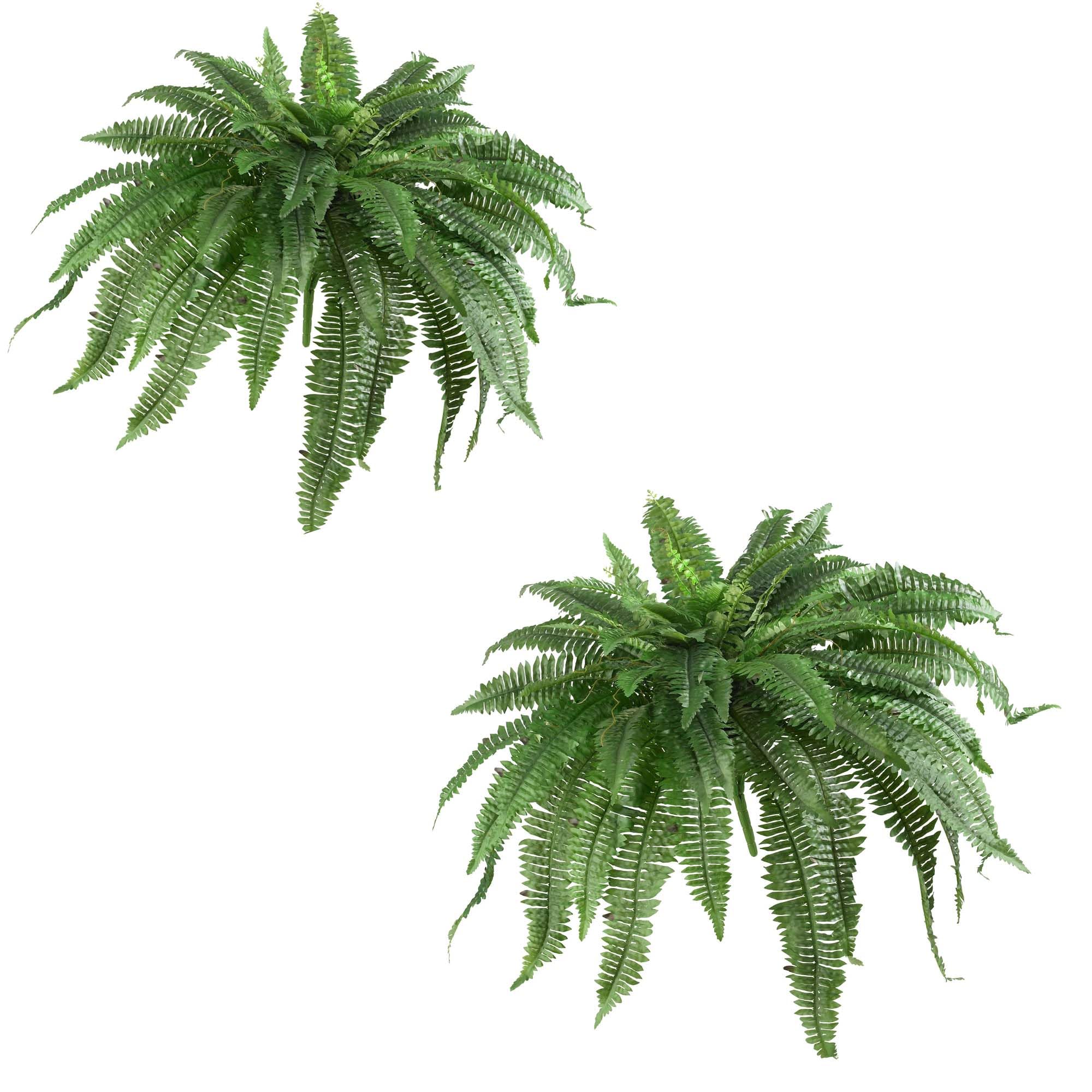 Nearly Natural 48IN Artificial Boston Fern Large Hanging Plant, Set of ...