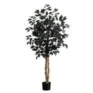 Nearly Natural 4ft. Pre-Lit Halloween Deluxe Black Twig Artificial Fall ...