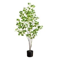 Nearly Natural 7ft. Artificial Minimalist Audrey Ficus Tree - Walmart.com