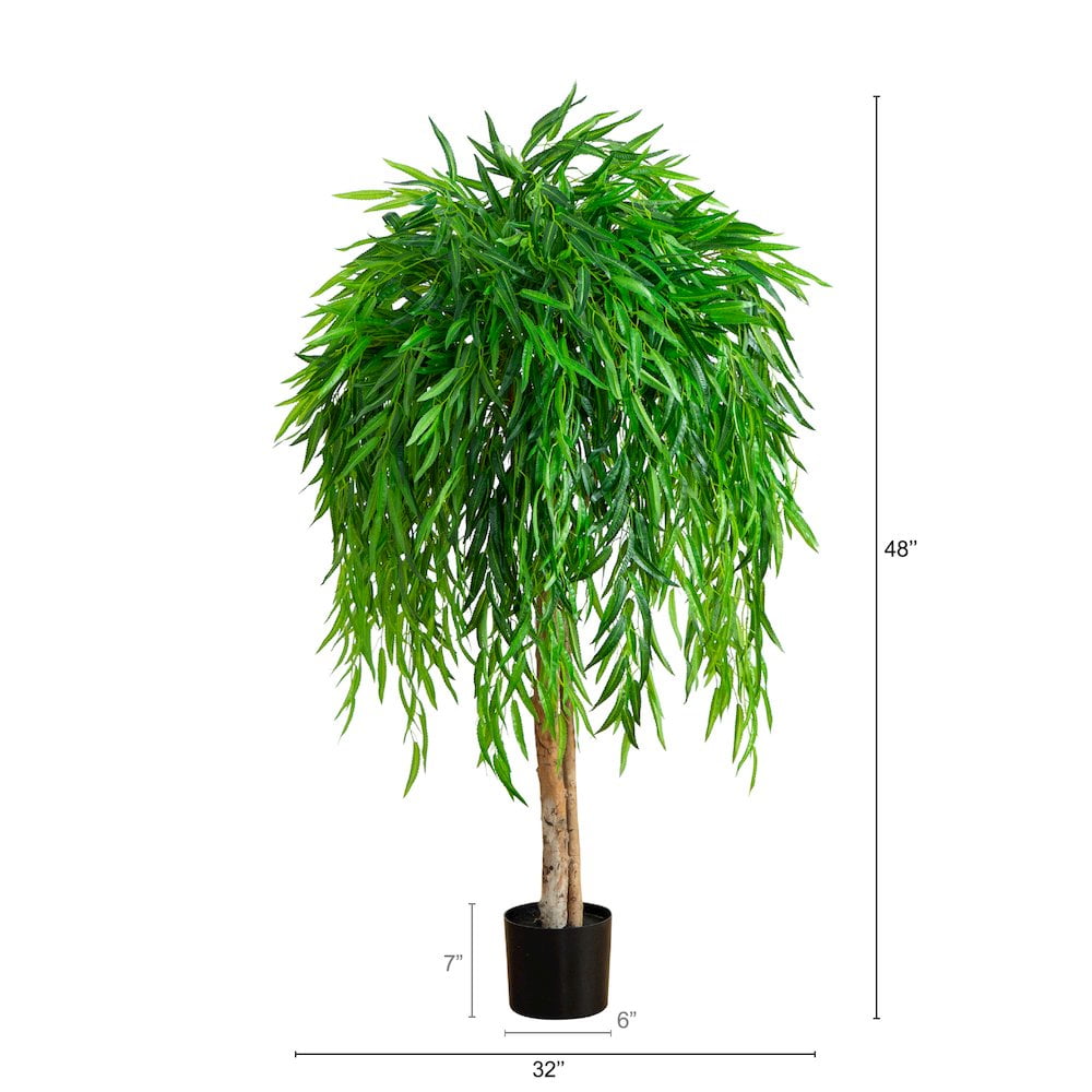 Nearly Natural 4ft. Artificial Willow Tree (Real Touch) - Walmart.com