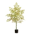 Nearly Natural Fall Harvest Nandina Artificial Potted Tree - 4 ...