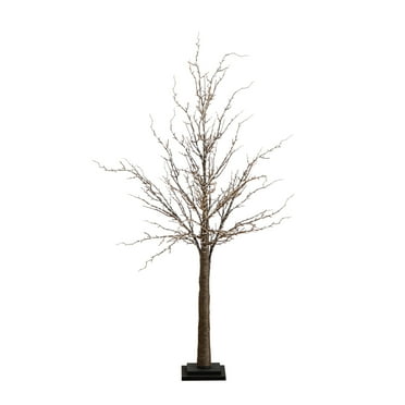 Nearly Natural 4ft. Pre-Lit White Birch Tree - LED Lights - Walmart.com
