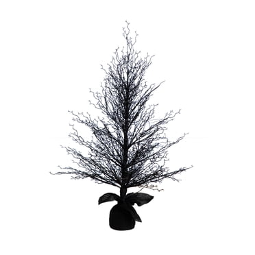 Nearly Natural 3ft. Pre-Lit Artificial Halloween Black Twig Tree with ...