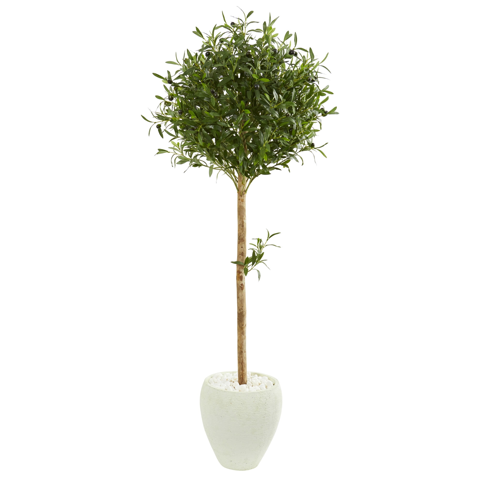 Nearly Natural Olive Topiary Tree 5 Ft. - Lifelike Greenery - Walmart.com