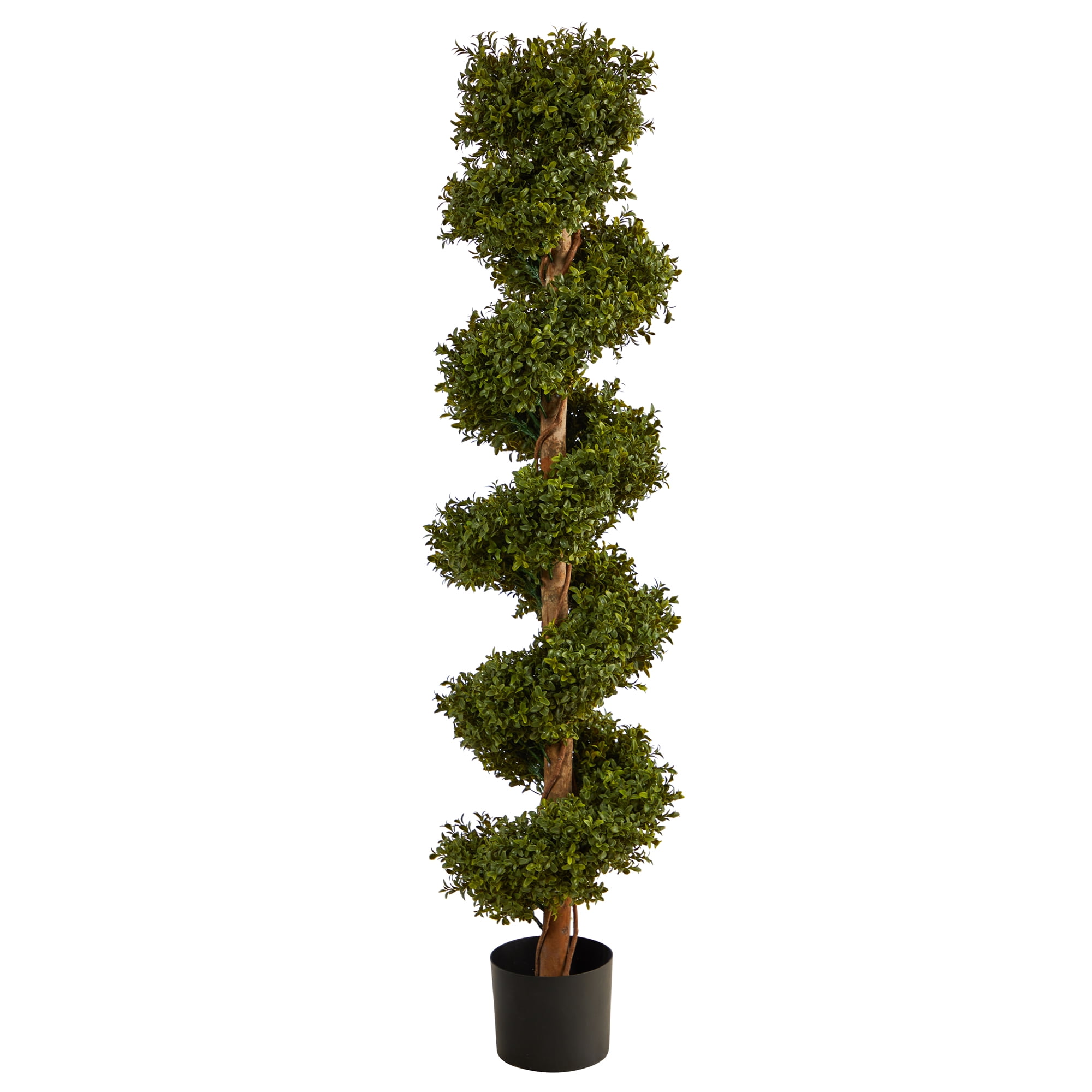 Nearly Natural 5' Plastic Boxwood Artificial Topiary, Green - Walmart.com