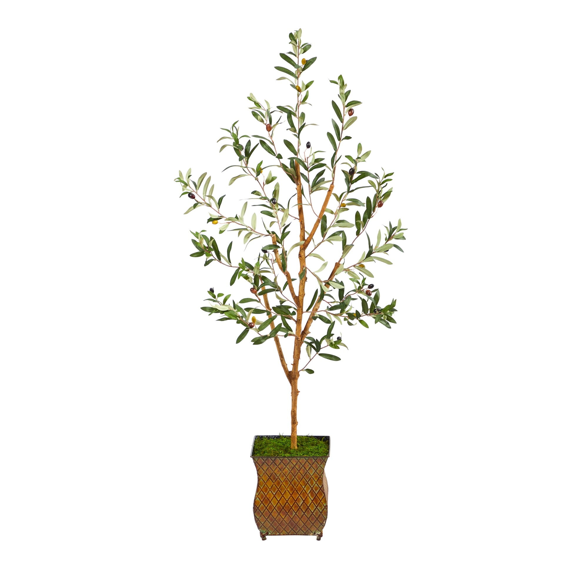 Nearly Natural 50" Olive Artificial Tree in Metal Planter - 9 ...
