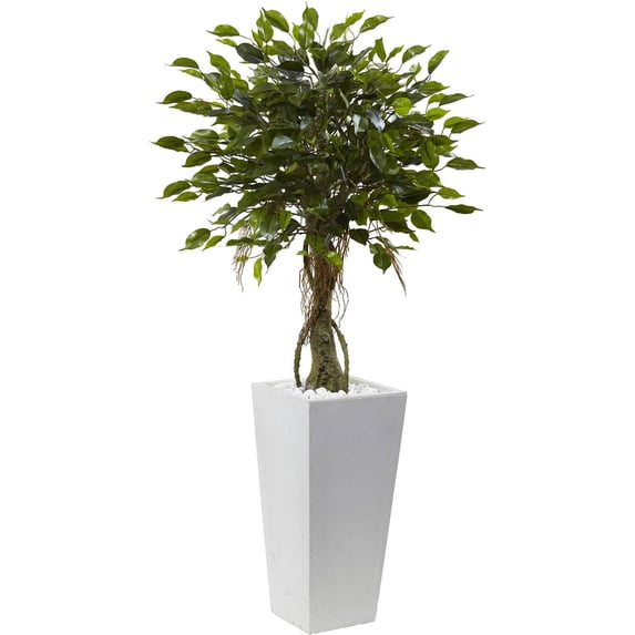 Nearly Natural 52" Ficus Artificial Tree with Planter (Indoor/Outdoor ...