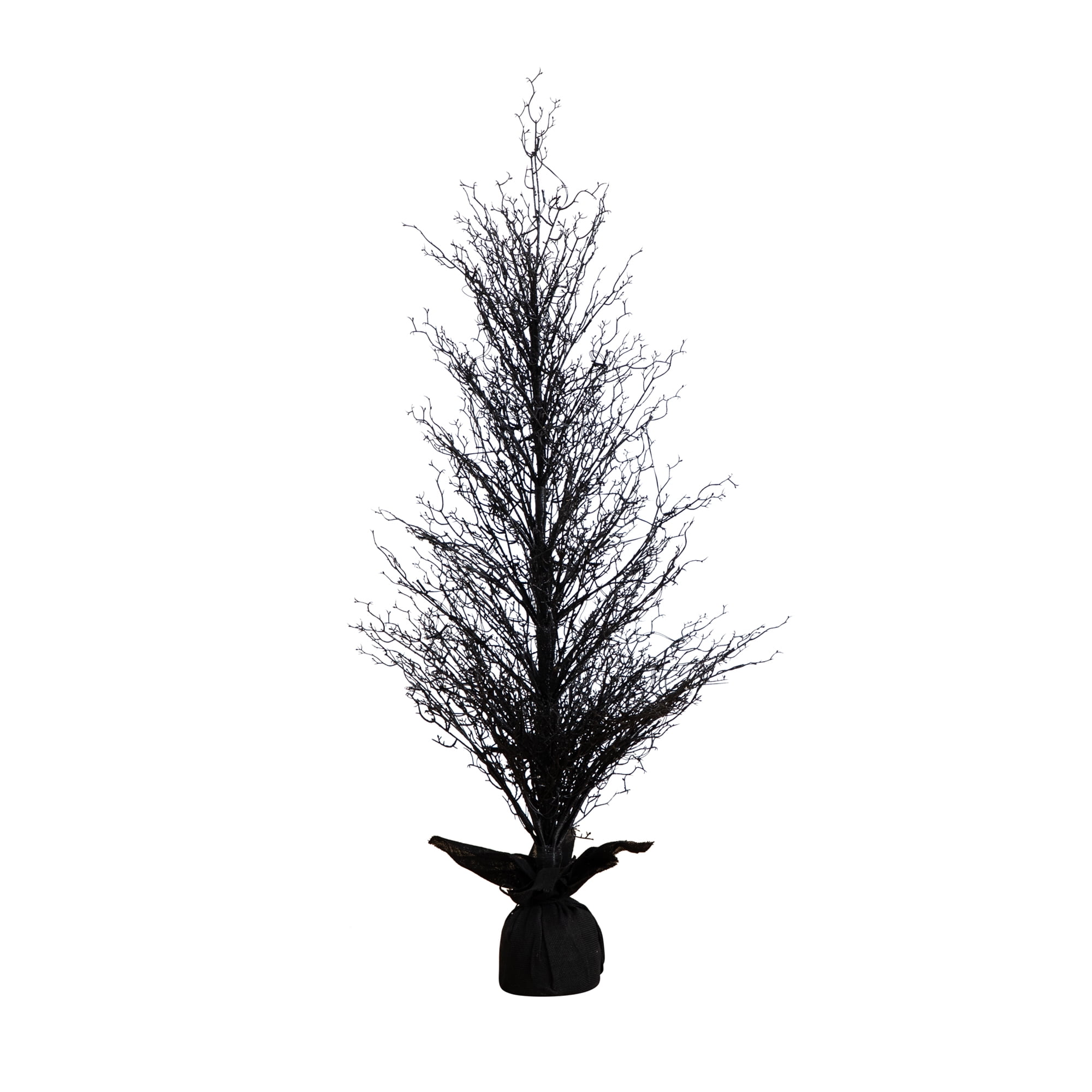 Nearly Natural 5ft Pre-Lit Halloween Black Twig Tree with 85 LED Lights ...