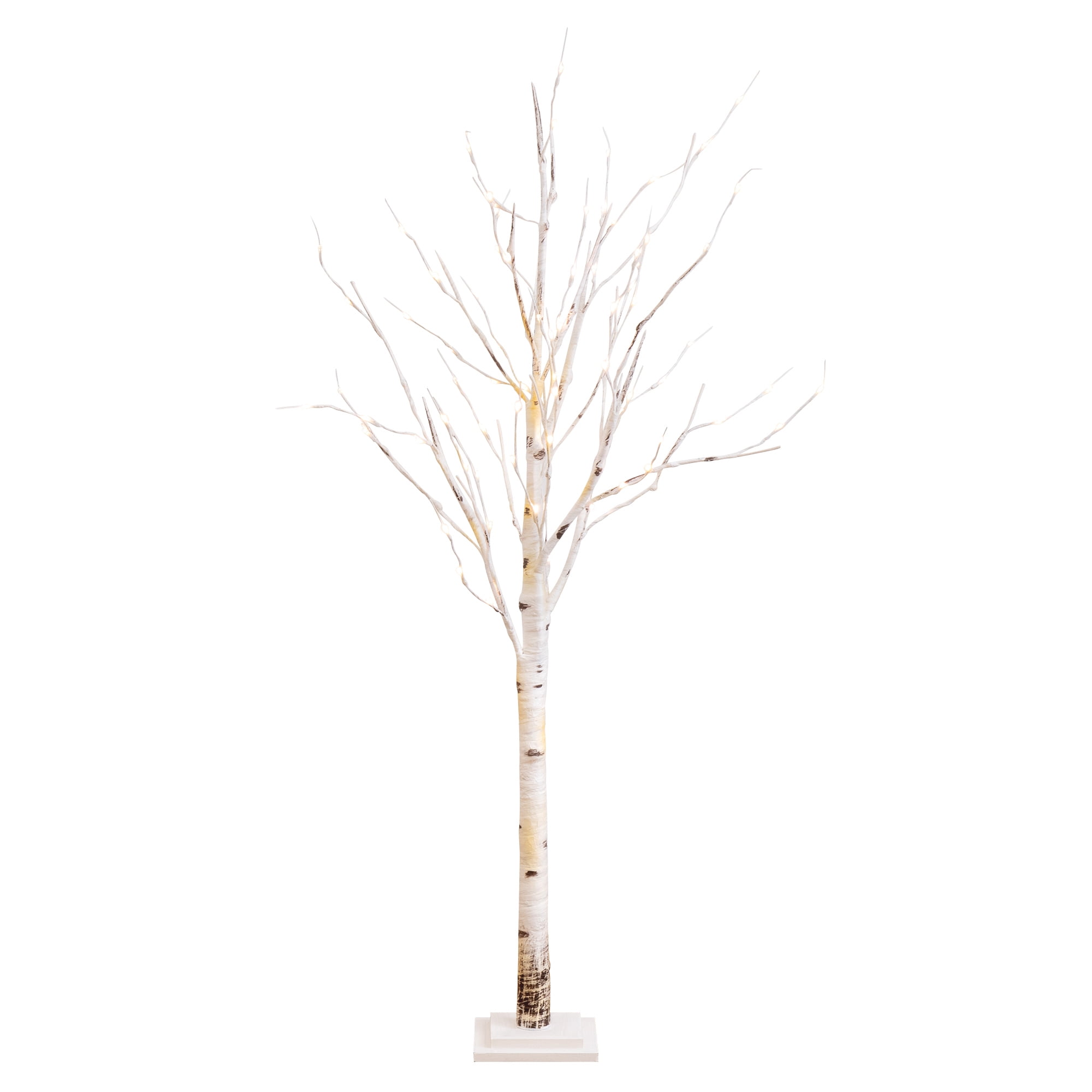 Nearly Natural 5ft. Prelit Birch Tree - White - LED Lights - Walmart.com