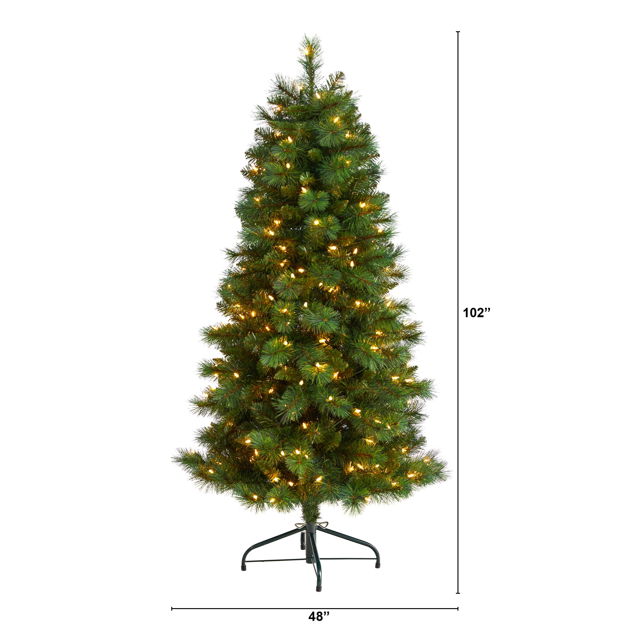 Nearly Natural 5ft. Prelit Slim West Virginia Mountain Pine Artificial ...