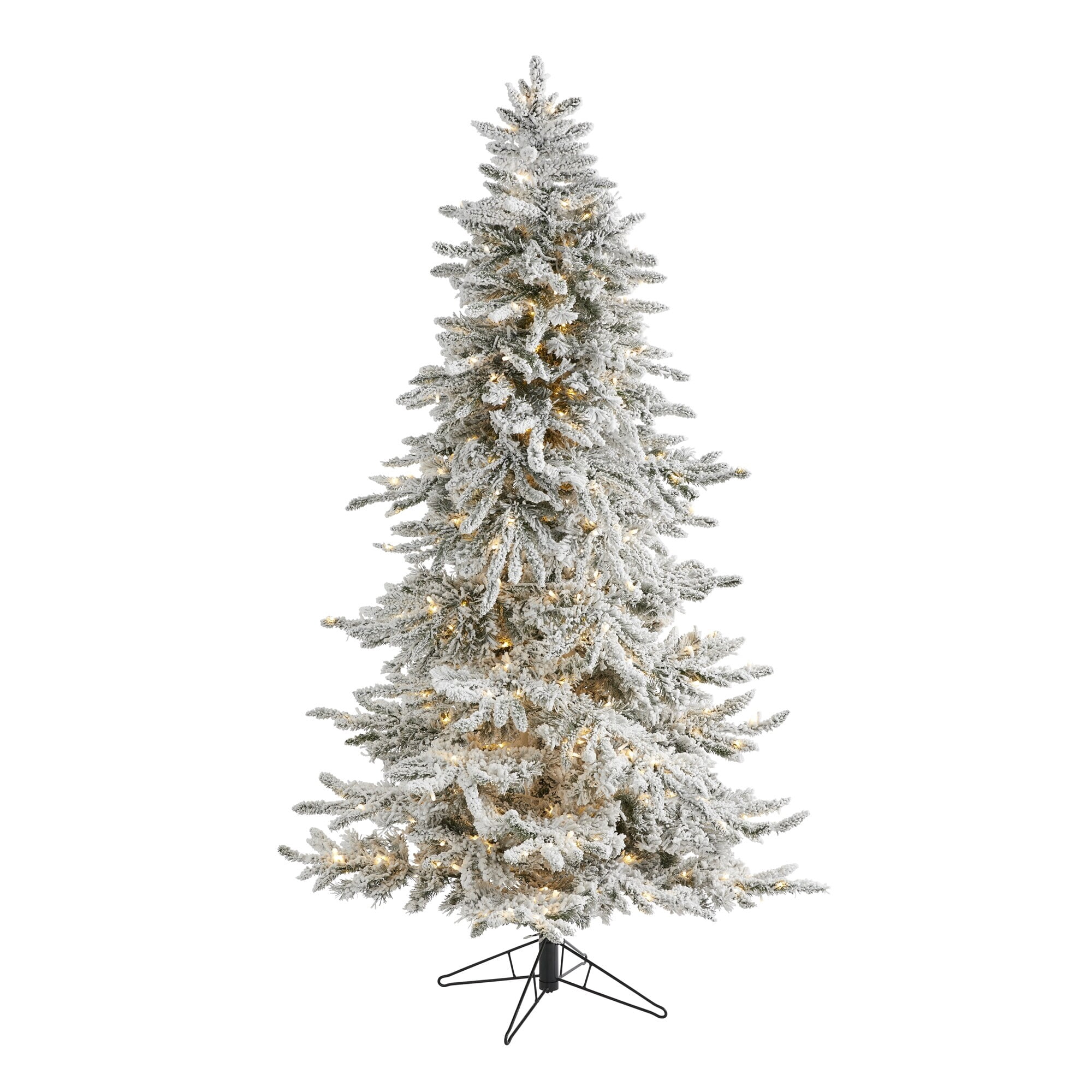 Nearly Natural 6.5' Flocked Fir Christmas Tree with 1150 Micro LED and ...