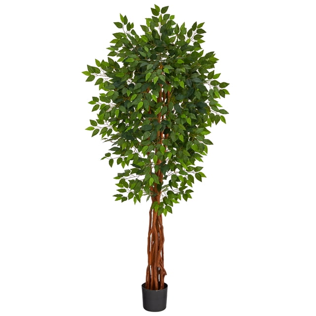 Free Shipping! Nearly Natural 6.5ft Ficus Artificial Tree with Natural ...