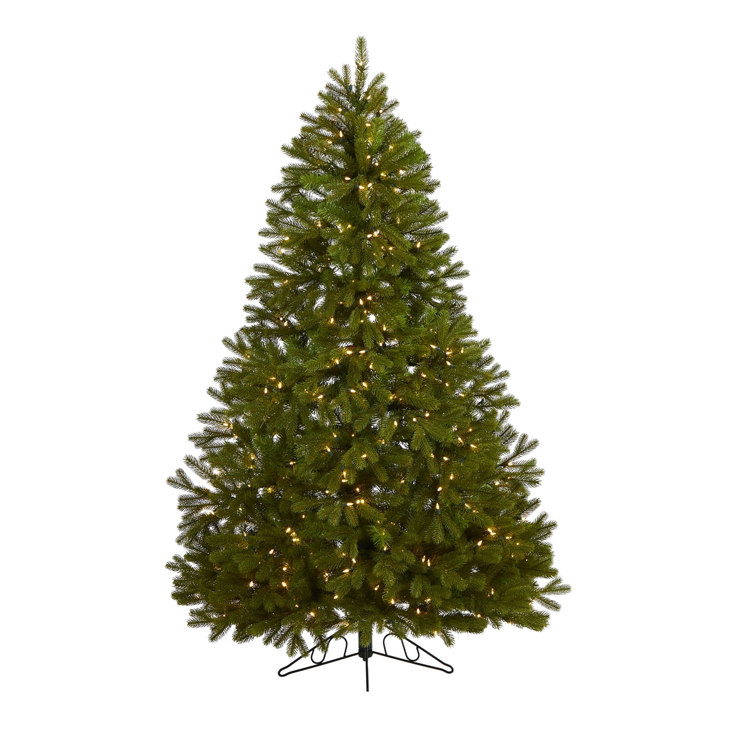 Nearly Natural 6' Cambridge Spruce Flat Back Christmas Tree with 350 ...