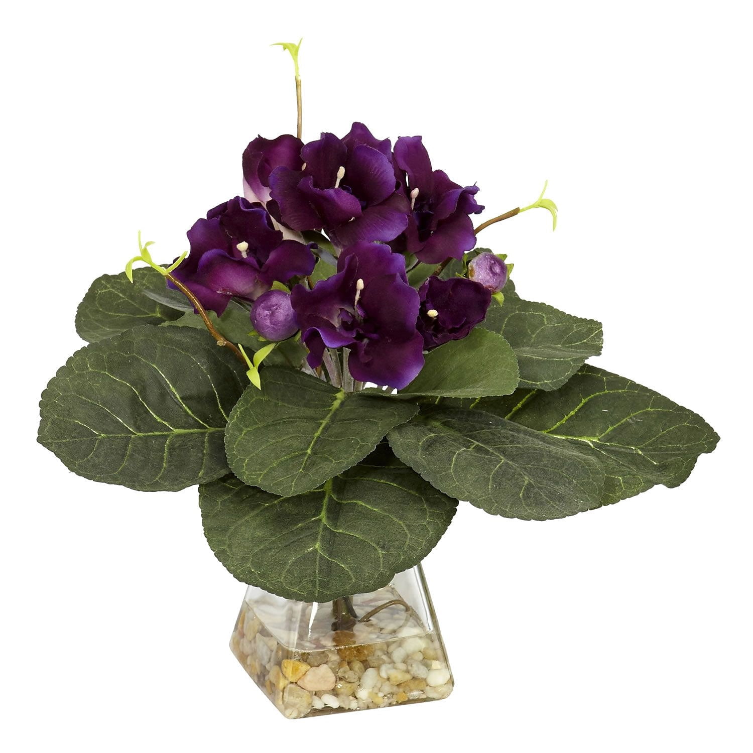 Nearly Natural 6689 Gloxina Desk Top Plant in Decorative Vase (6689 ...