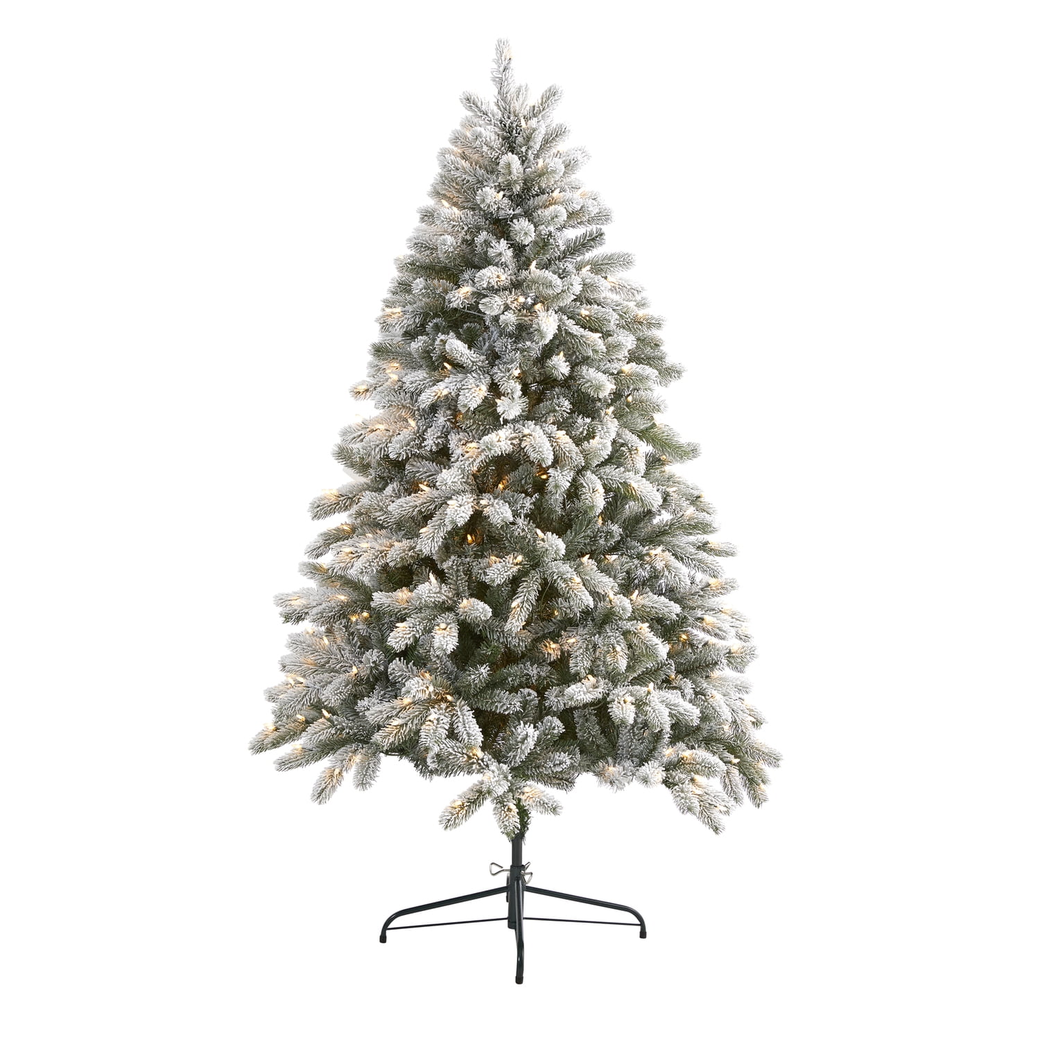 Nearly Natural 6ft. Flocked South Carolina Spruce Artificial Christmas ...