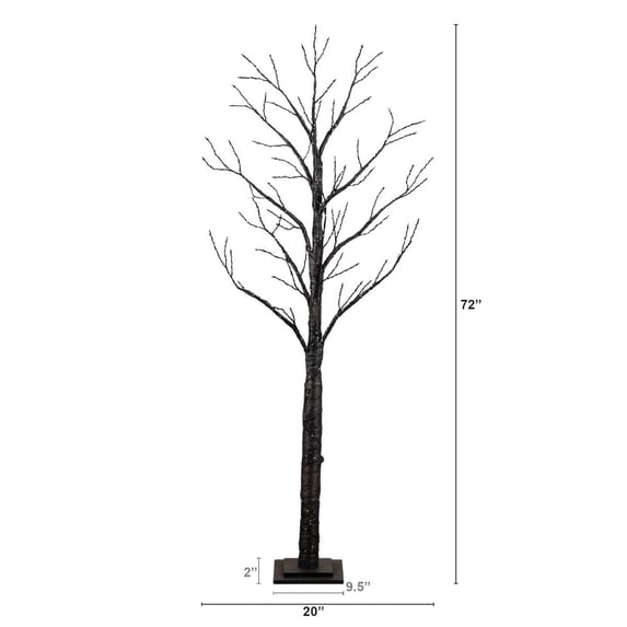 Nearly Natural 6ft. Pre-Lit Artificial Halloween Twig Tree with 480 ...