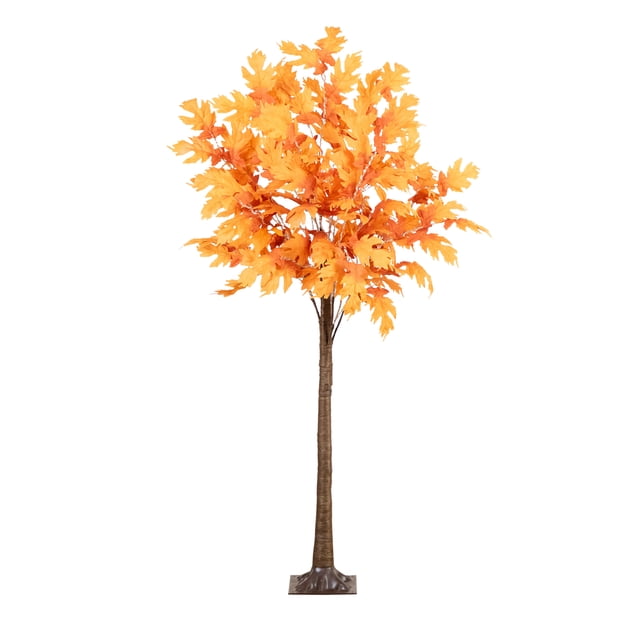 Nearly Natural 6ft. Pre-Lit Autumn Maple Artificial Fall Tree with 300 ...