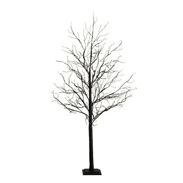 Nearly Natural 4ft. Pre-Lit Halloween Black Twig Artificial Fall Tree ...