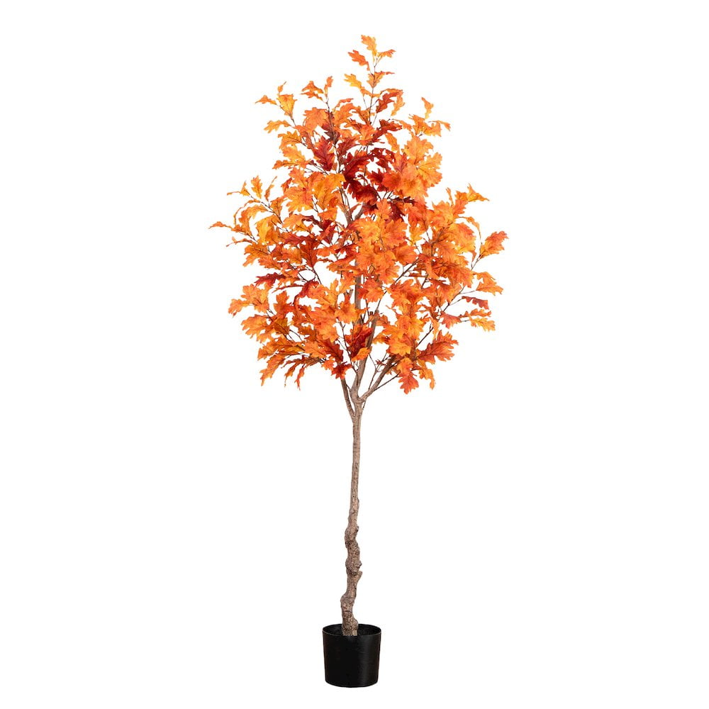 Nearly Natural 7ft. Autumn Oak Artificial Fall Tree - Walmart.com