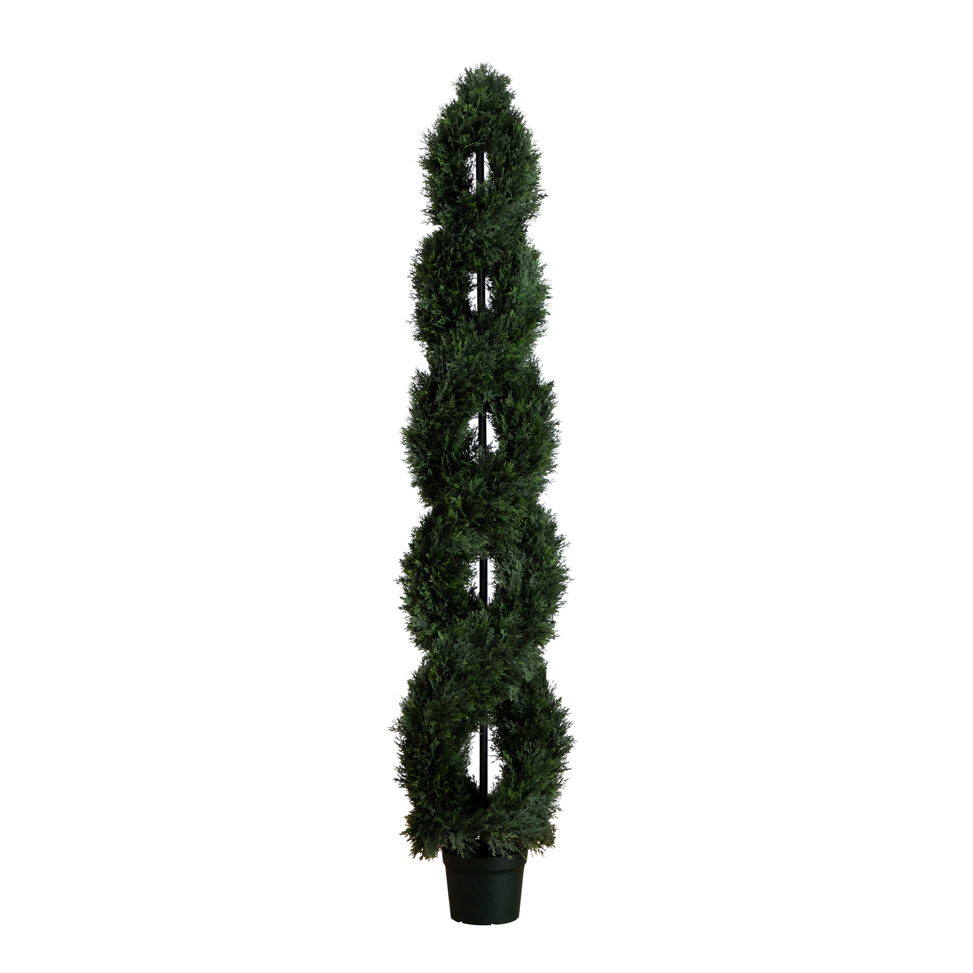 Nearly Natural 7ft. Double Pond Cypress Spiral Topiary UV Resistant ...