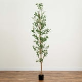 Free Shipping! Nearly Natural 8ft Artificial Olive Tree with Natural ...