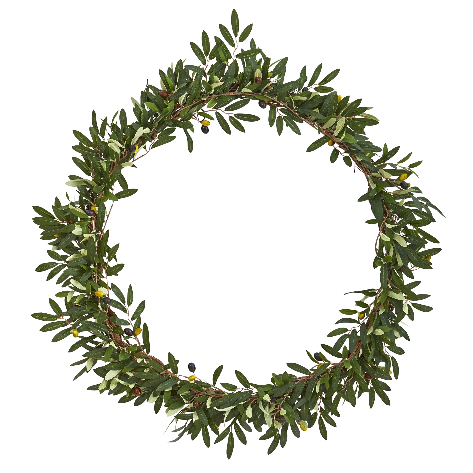 Nearly Natural Floral Plastic Wreath, 28" (Assorted Colors) - Walmart.com