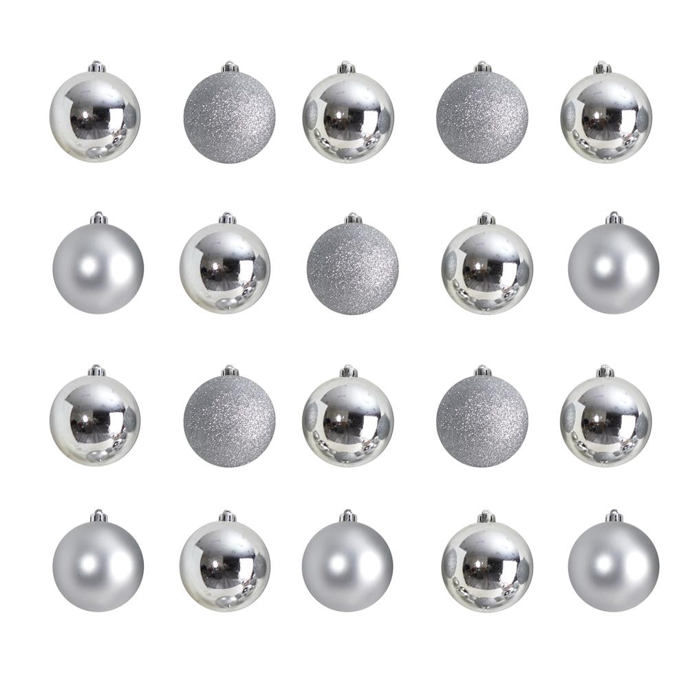 Nearly Natural Holiday Christmas 20 Count 3in. Shatterproof Ornament ...