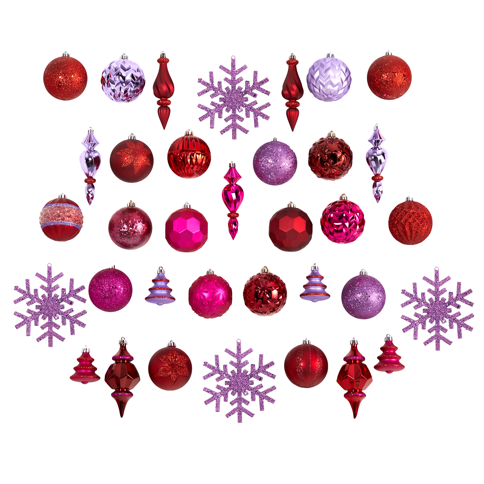 Nearly Natural Holiday Deluxe Shatterproof, 50 Count Christmas Tree ...