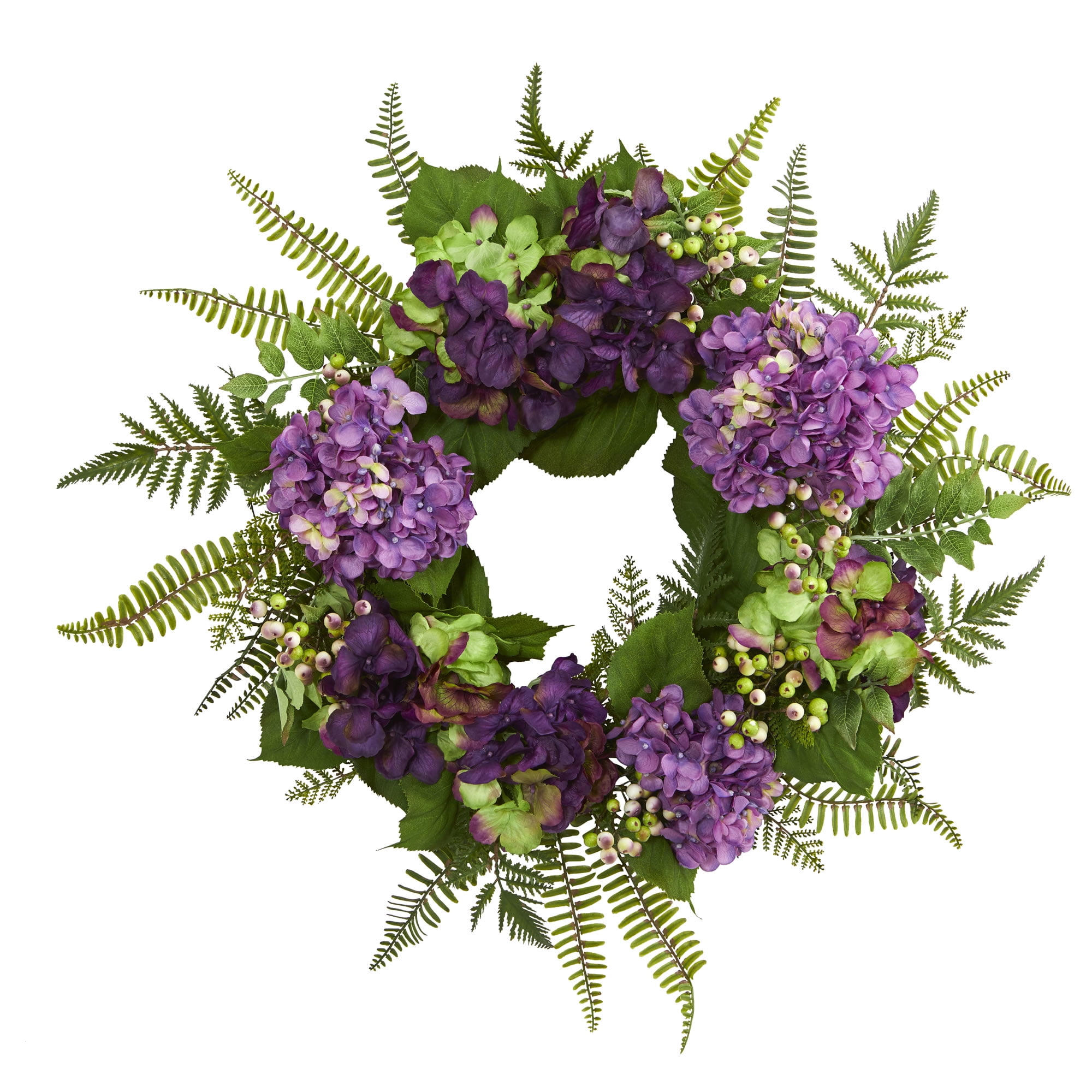 Nearly Natural Plastic Wreath, 24" (Assorted Colors) - Walmart.com