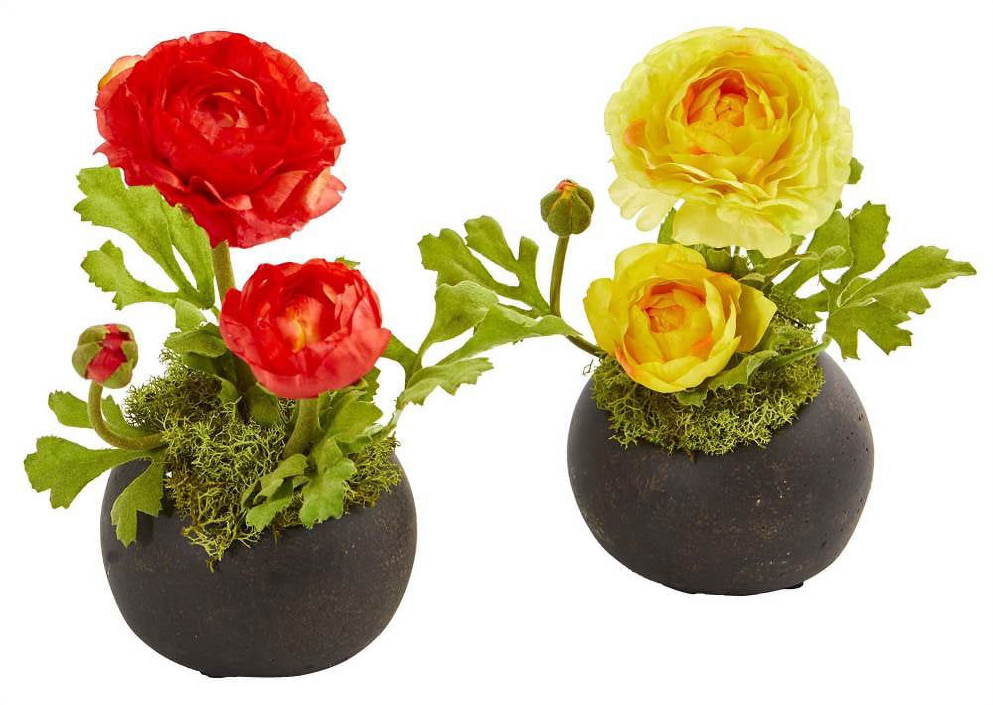 Nearly Natural Ranunculus Artificial (Set of 2) Silk Arrangements ...