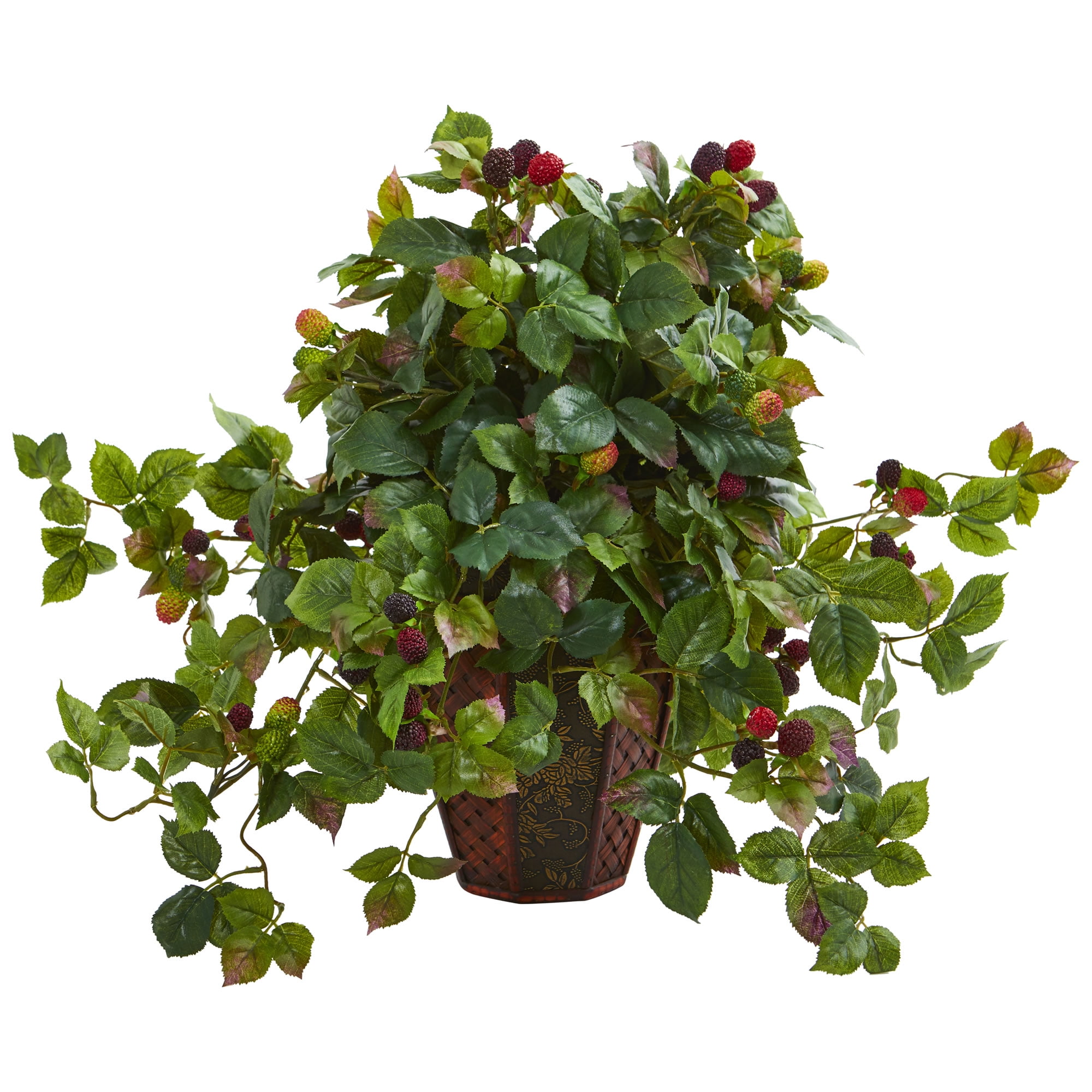 Free Shipping! Nearly Natural Artificial Raspberry Plant in Decorative ...