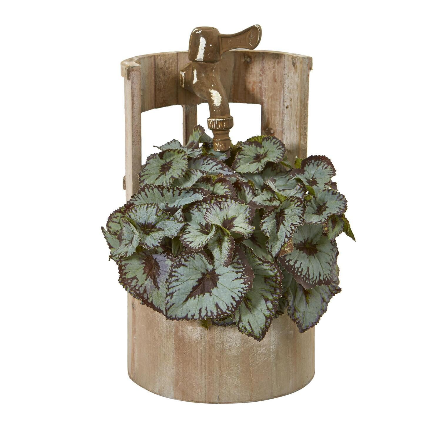 Nearly Natural Rex Begonia Artificial Plant-Style:In Faucet Planter ...