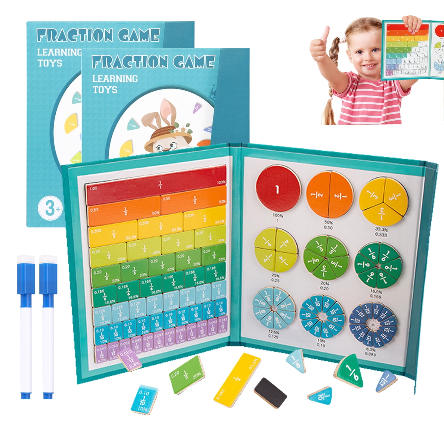 Nearlyas Magnetic Fraction Demonstration Book, Magnetic Fraction Tiles ...
