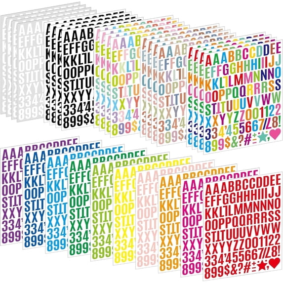 Neasyth Letter Stickers 2940Pcs 30 Sheets Small Number Alphabet ...